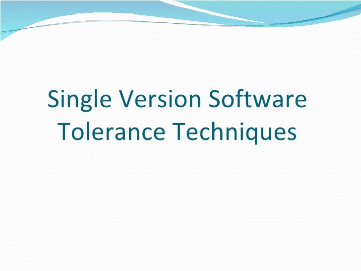 Software Fault Tolerance 