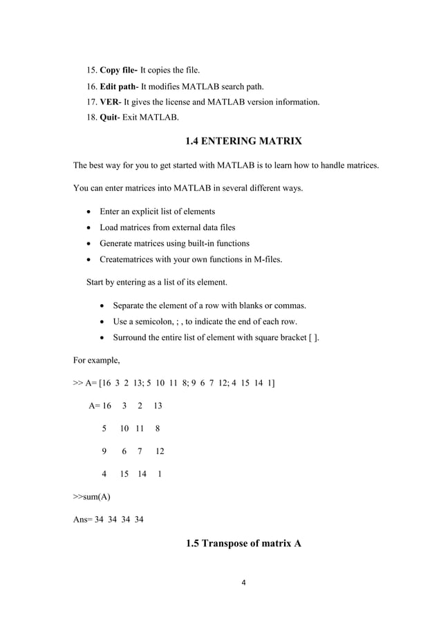 A Complete Introduction On Matlab And Matlabs Projects