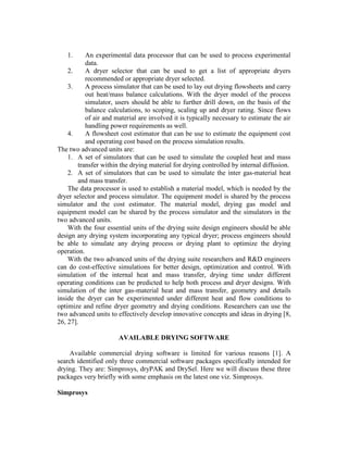 Software for design and analysis of drying systems | PDF