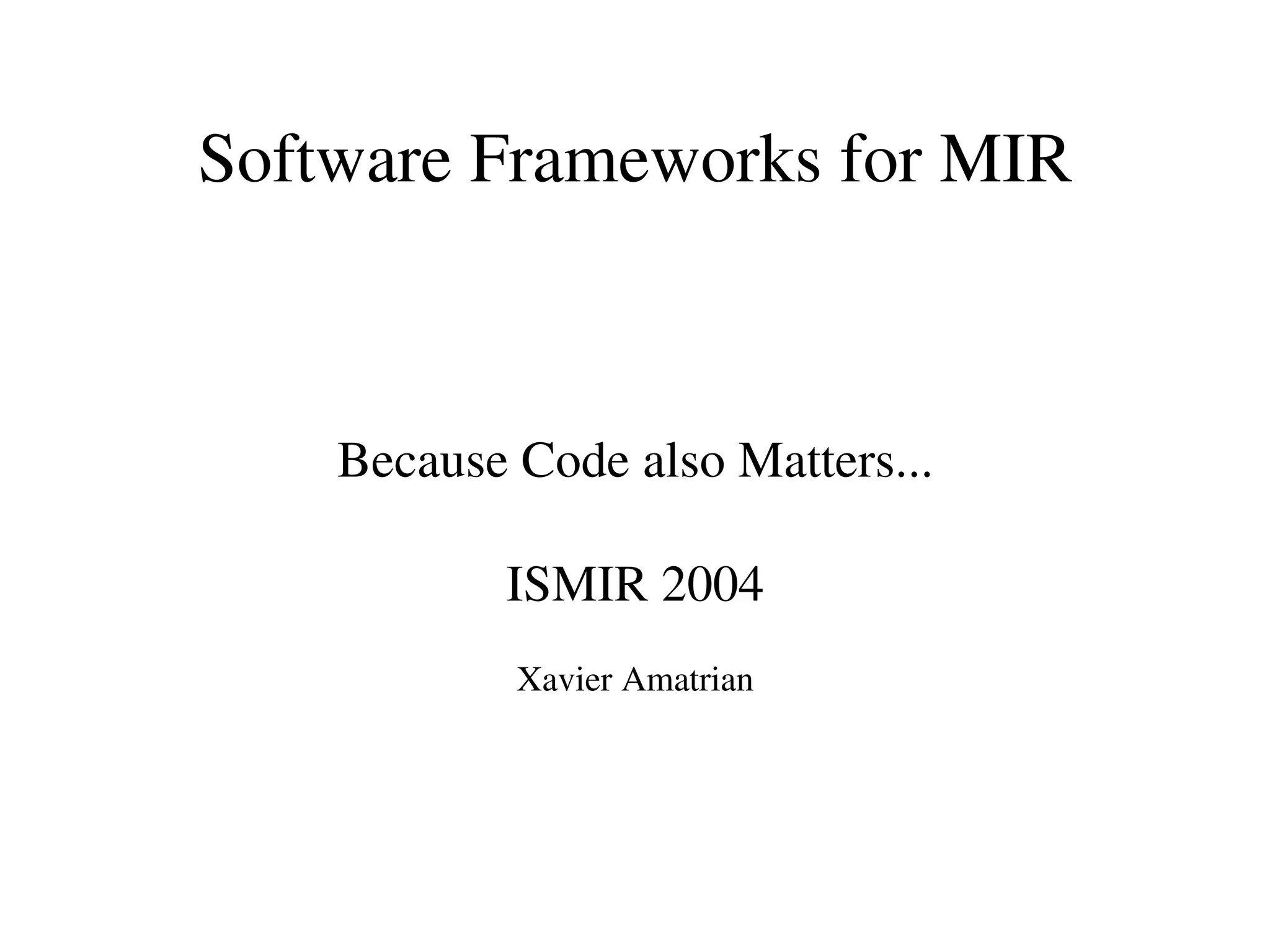 Software Frameworks For Music Information Retrieval Pdf