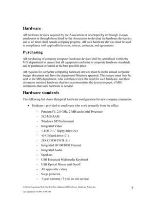 Software hardware policy | PDF