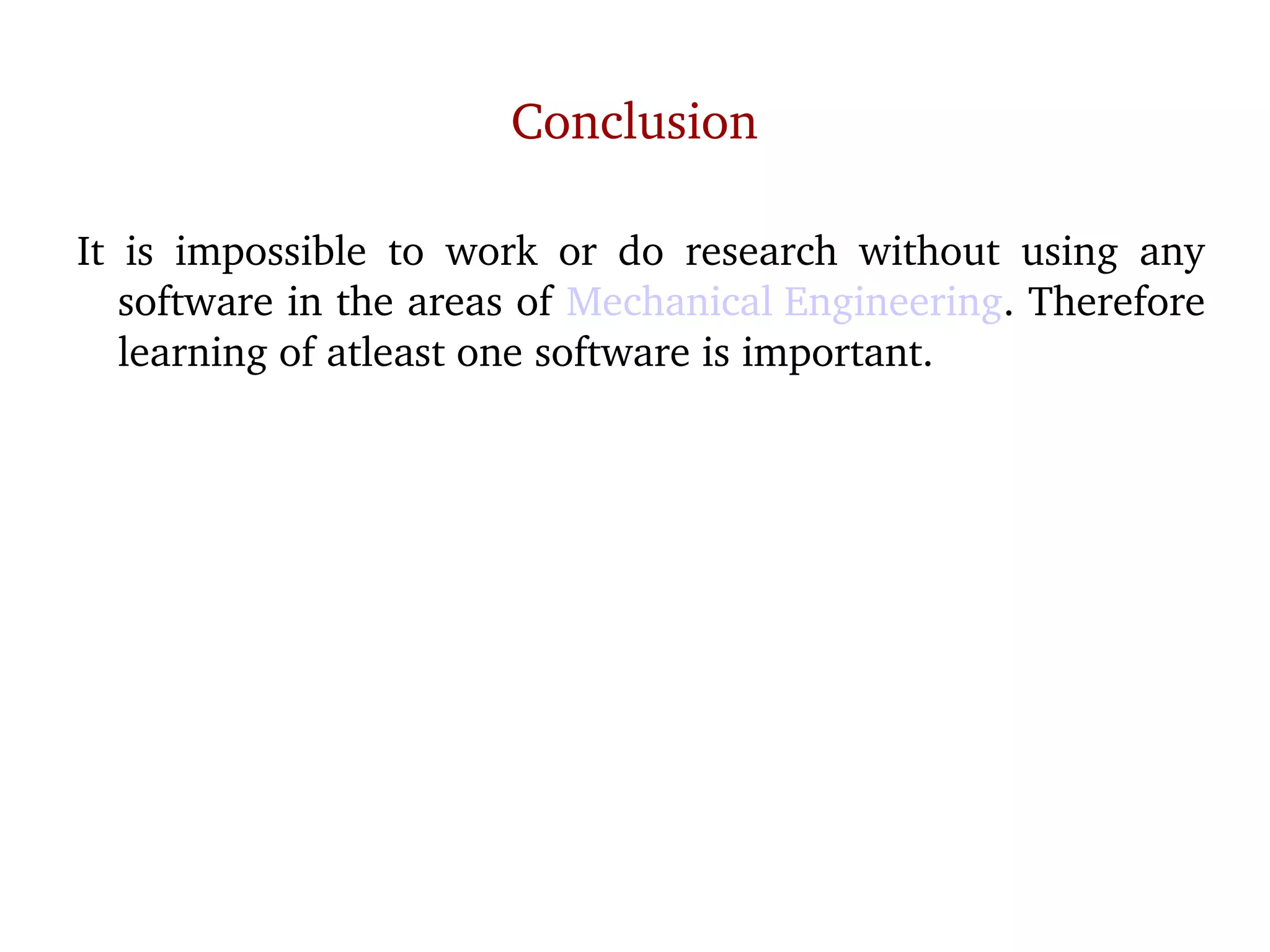 Software important to learn in mechanical engineering | PPT