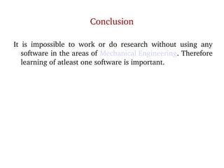 Software important to learn in mechanical engineering | PPT