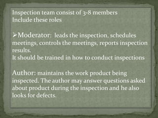 software project management Software inspection | PPTX