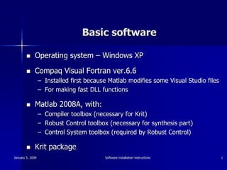 Matlab Krit Installation Instructions (2009) | PPT