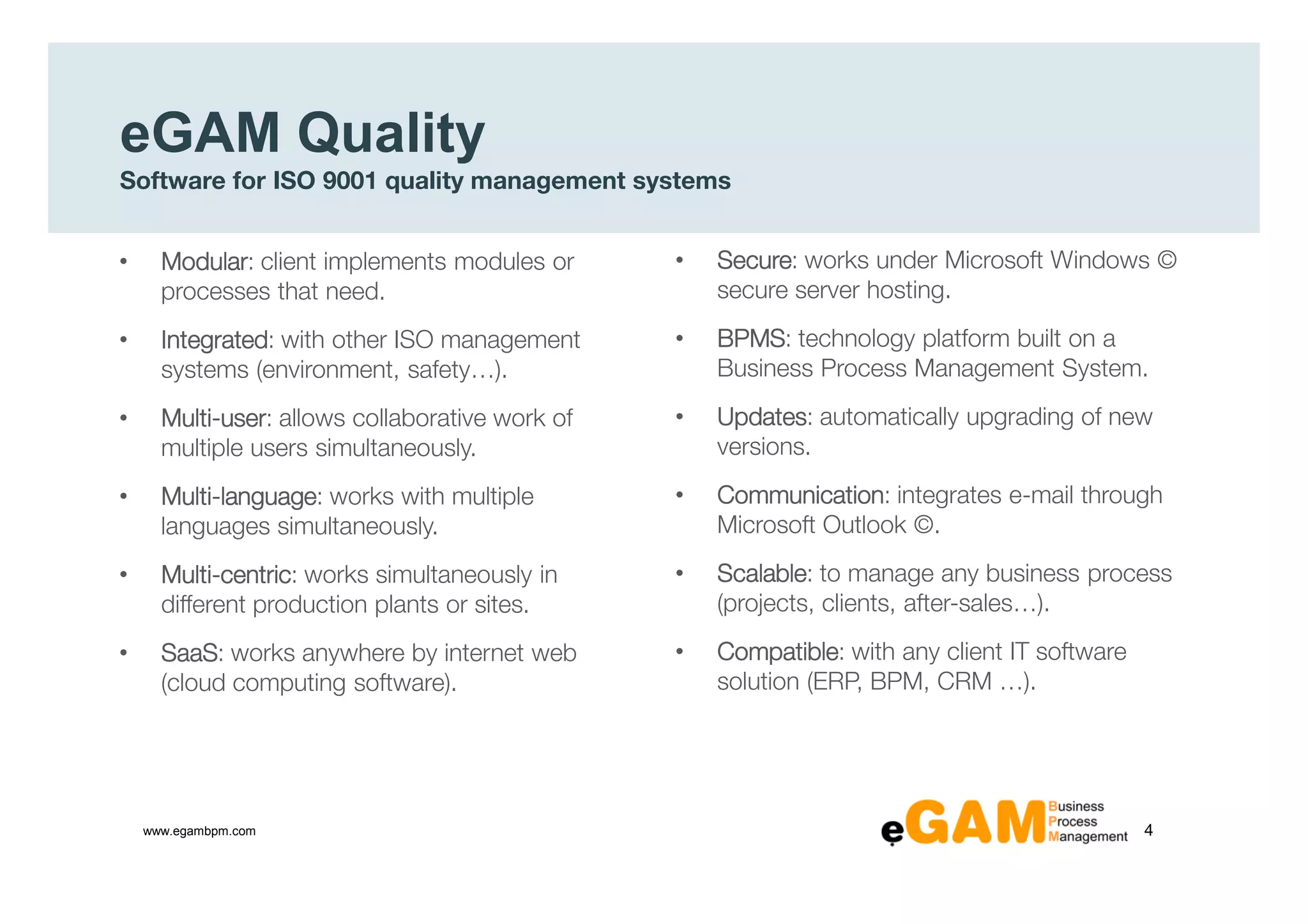 Software for ISO 9001 quality management systems eGAM | PDF | Computer ...