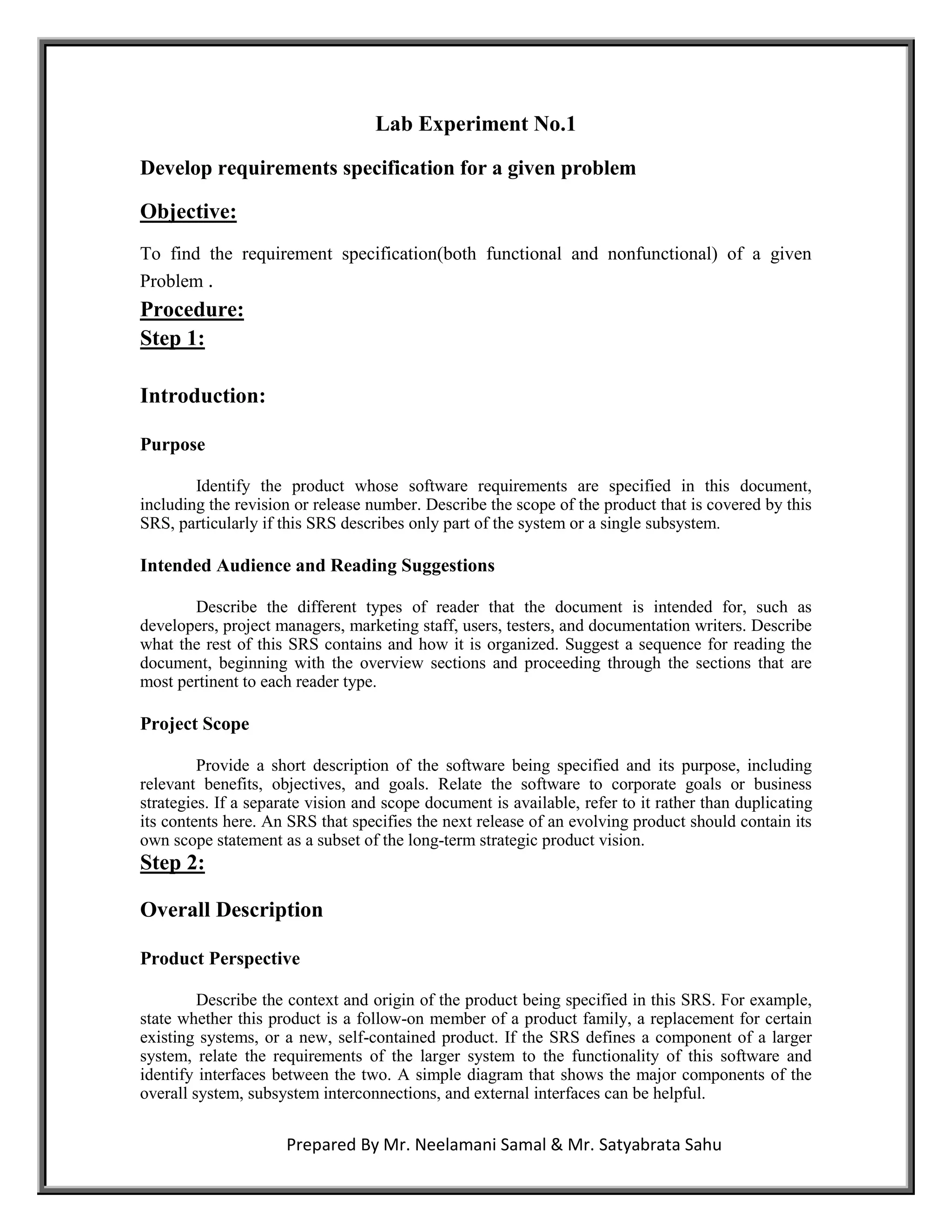 Software Engineering Lab Manual | PDF