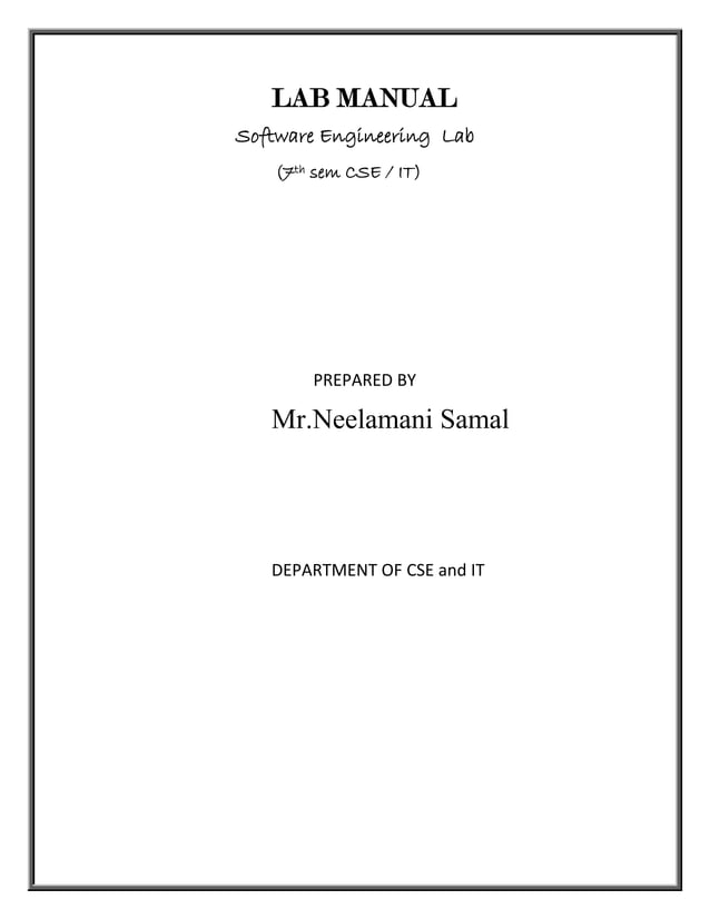 Software Engineering Lab Manual Pdf