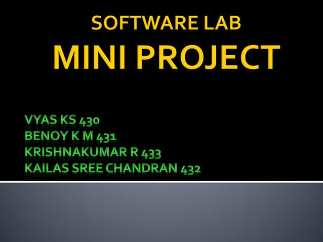 Software Lab Mini Project | PDF | Computer Software and Applications | Computing