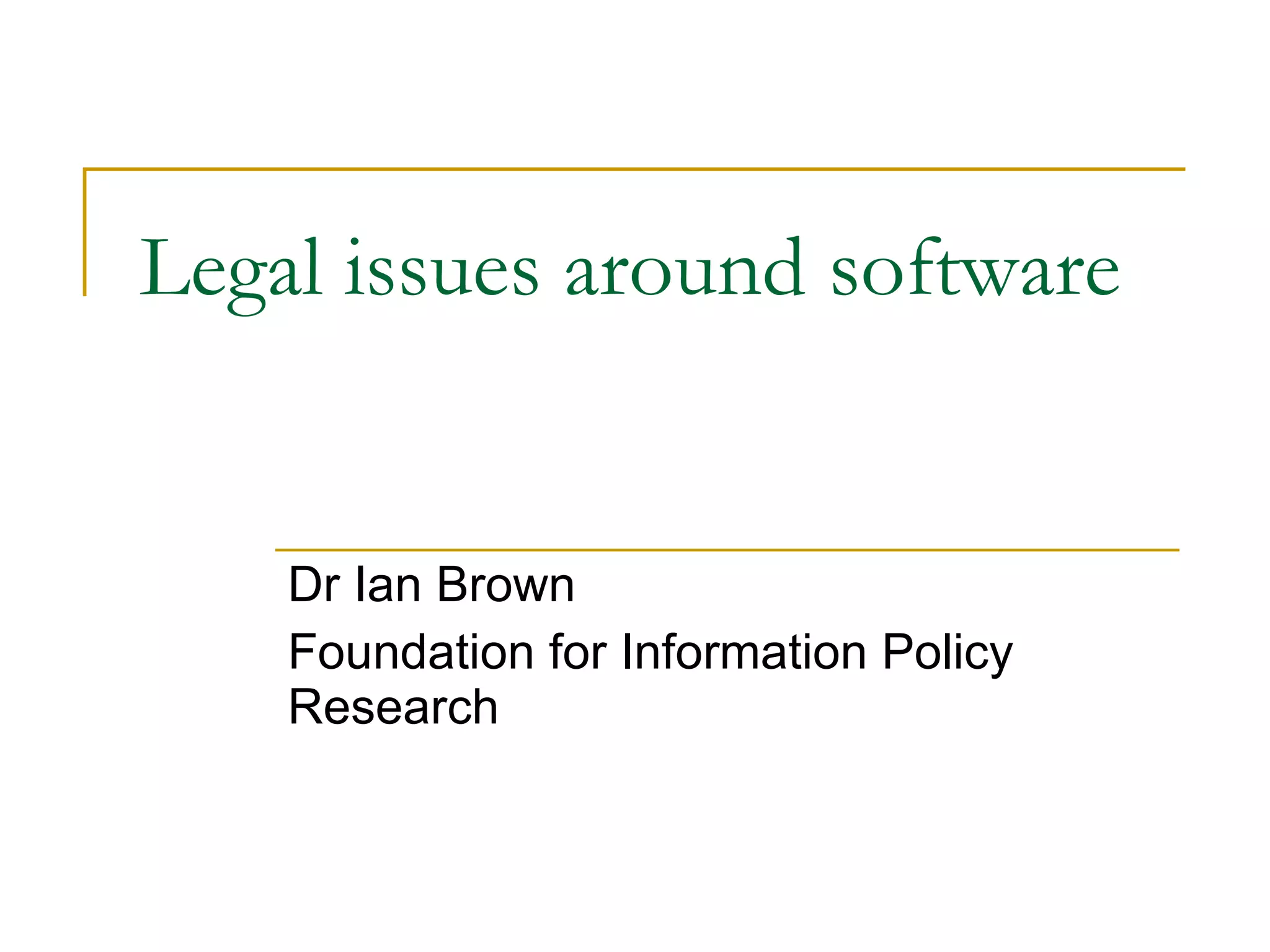 Software Legal Issues | PPT
