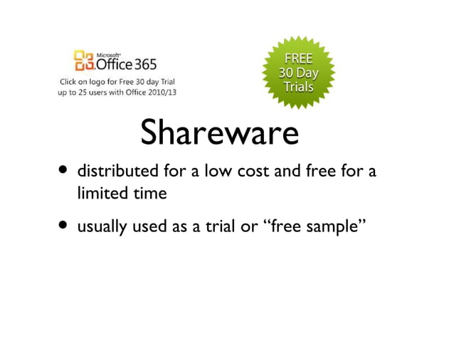 Software license | PPT | Shareware and Freeware | Computer Software and Applications