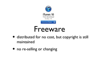 Software license | PPT | Shareware and Freeware | Computer Software and Applications