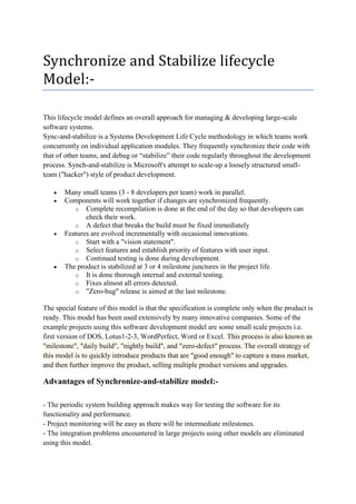 Software lifecycle model report | PDF