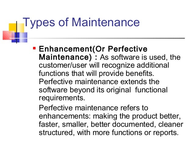 Software maintenance