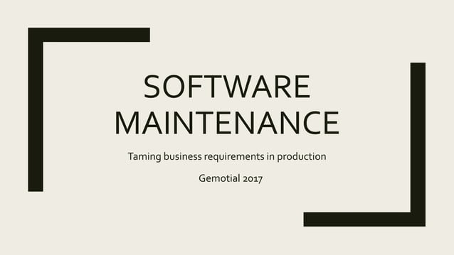 Software maintenance | PPT