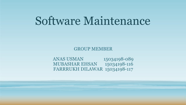 Software maintenance ppt | PPTX