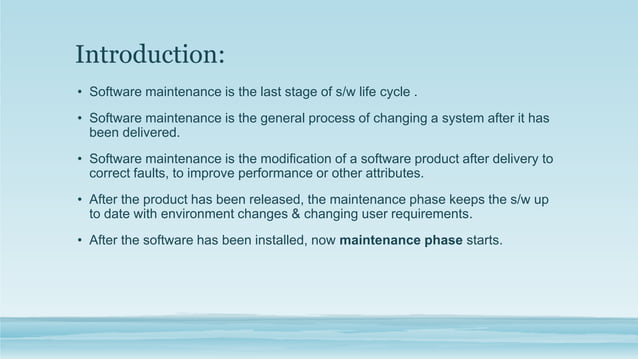 Software Maintenance Ppt Ppt