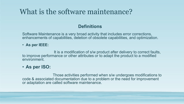 Software Maintenance Ppt Ppt