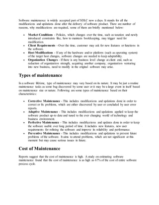 Software maintenance service strategies | DOCX