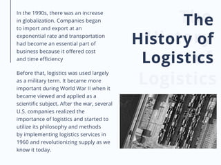 The History and Importance of Logistics | PDF