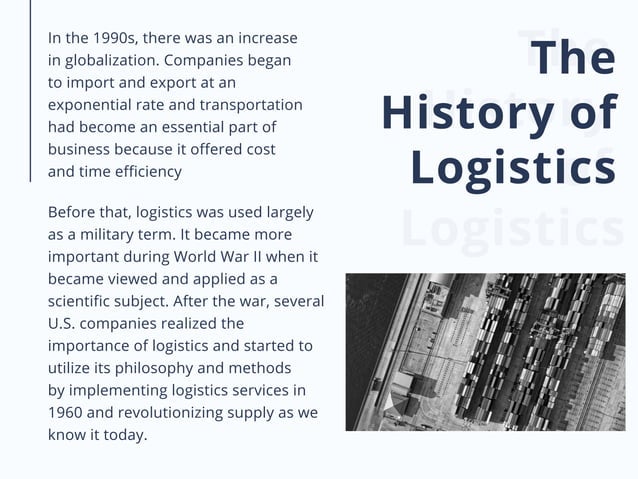 The History and Importance of Logistics | PDF | Logistics and ...