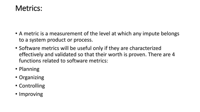 Software Measurement and Metrics.pptx | Programming Languages | Computing