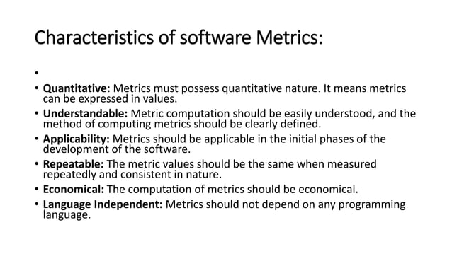 Software Measurement and Metrics.pptx | Programming Languages | Computing