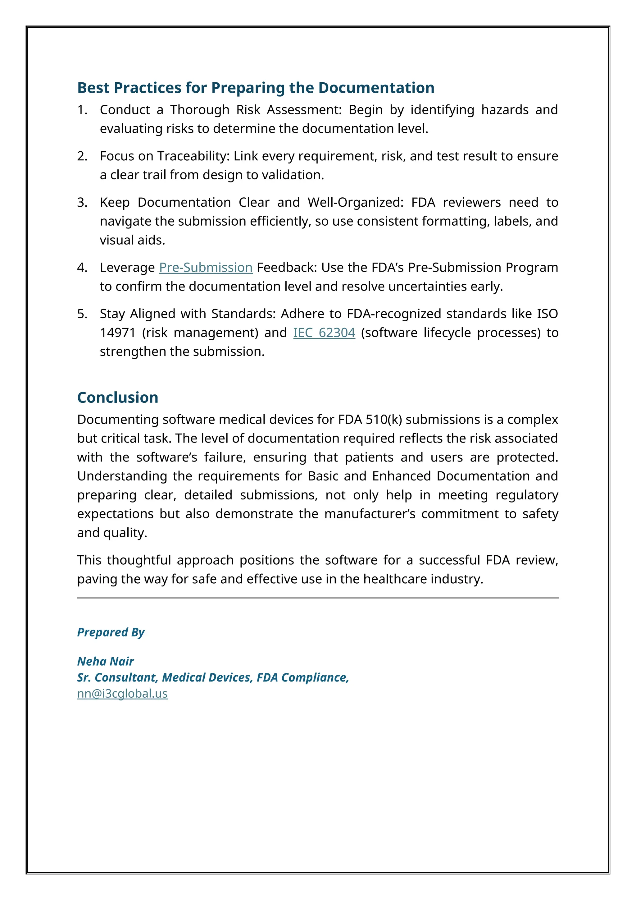 Software Medical Device Documentation for 510(k) Submissions.docx