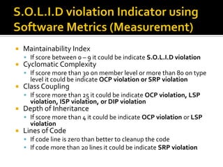 Sniff SOLID Principle Violation using Code Metrics | PDF
