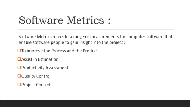 Software Metrics Pptx Computer Software And Applications Computing