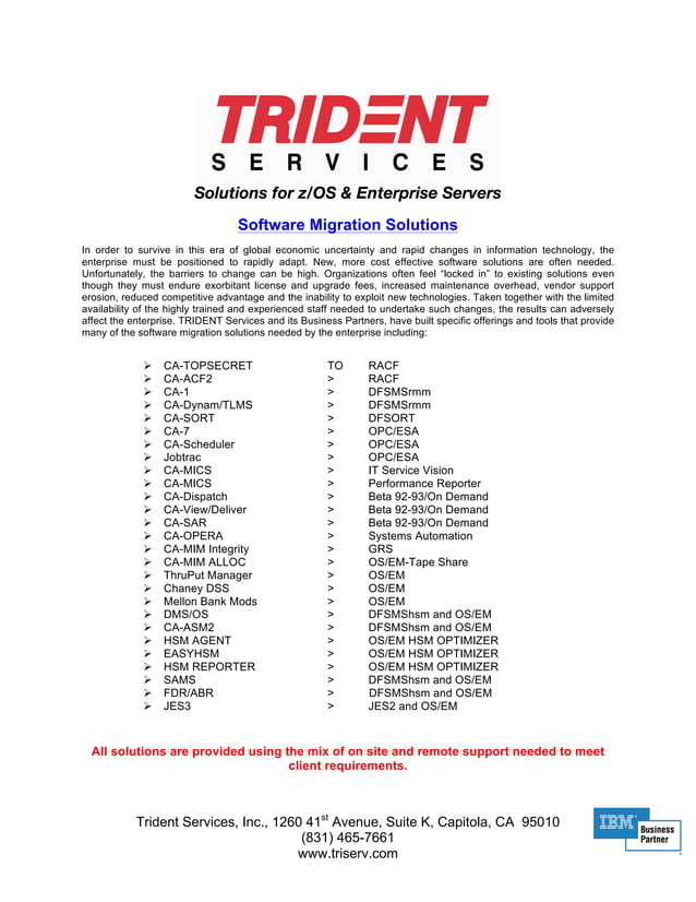 Software Migration Solutions | PDF | Operating Systems | Computer Software and Applications