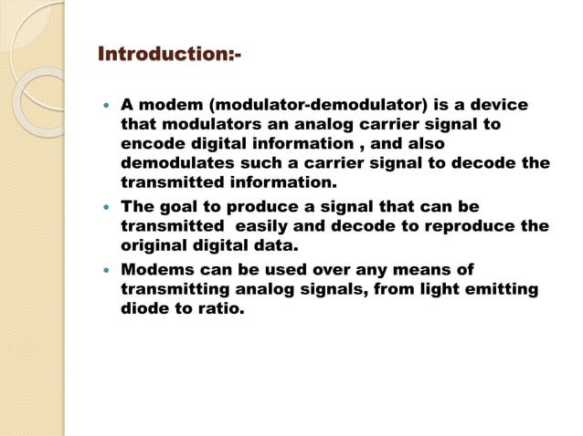Software Modem Working Mechanism | PPTX
