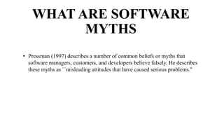 Software myths | Software Engineering Notes | PPTX | Computer Software ...