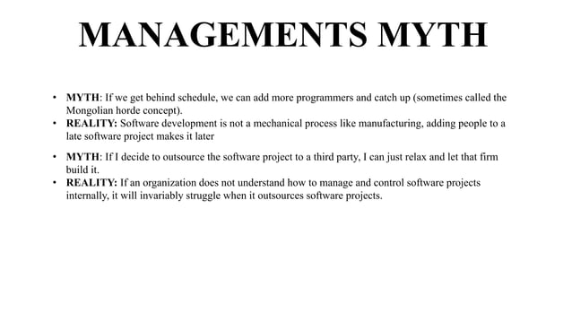 Software myths | Software Engineering Notes | PPTX | Computer Software ...
