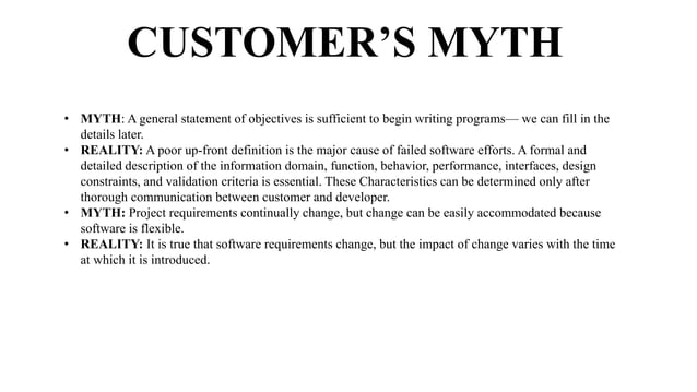 Software myths | Software Engineering Notes | PPTX | Computer Software ...