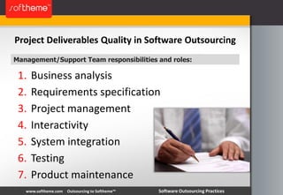 Software Outsourcing Practices | PDF | Business | Business and Finance
