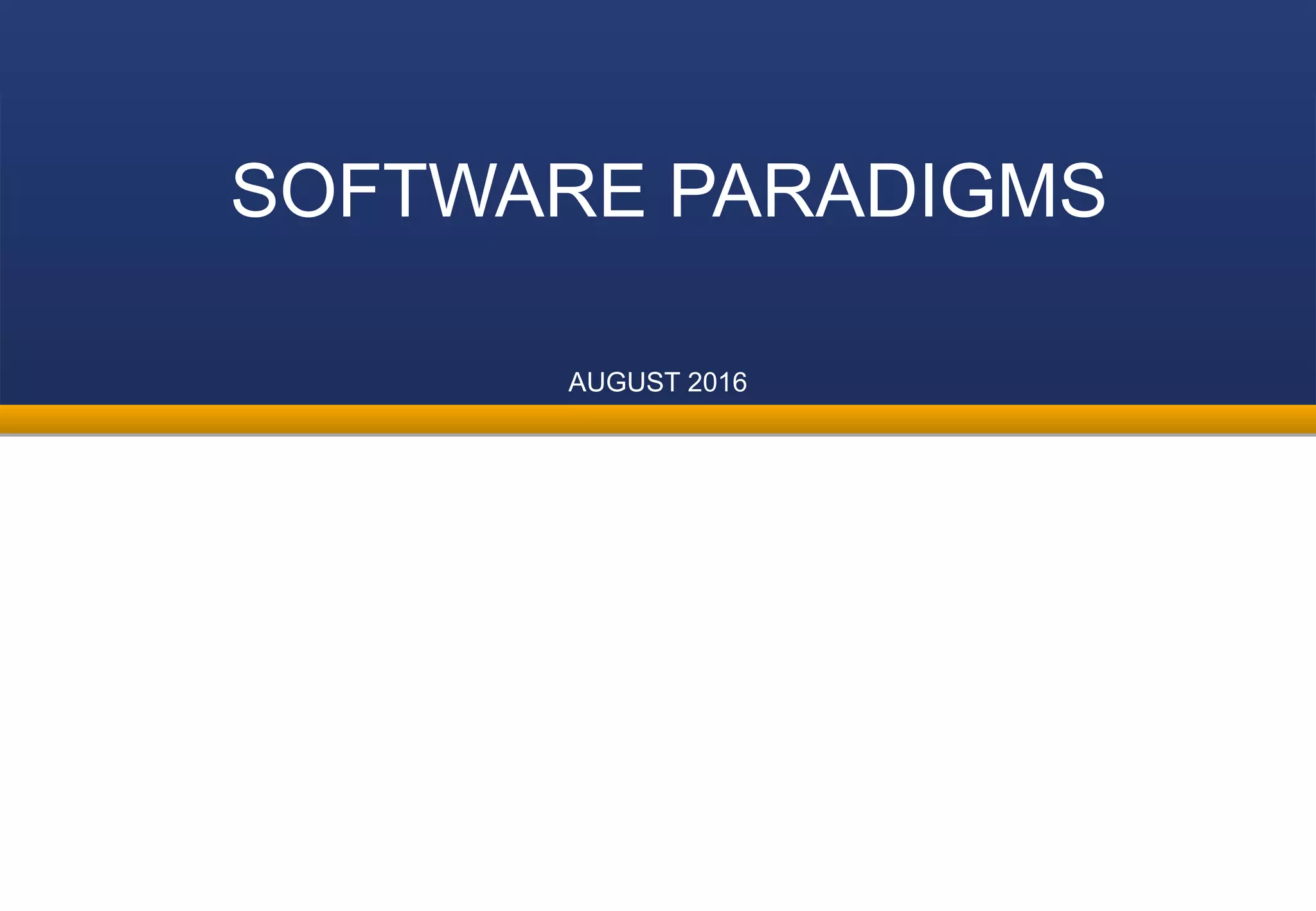 Software Paradigms | ODP