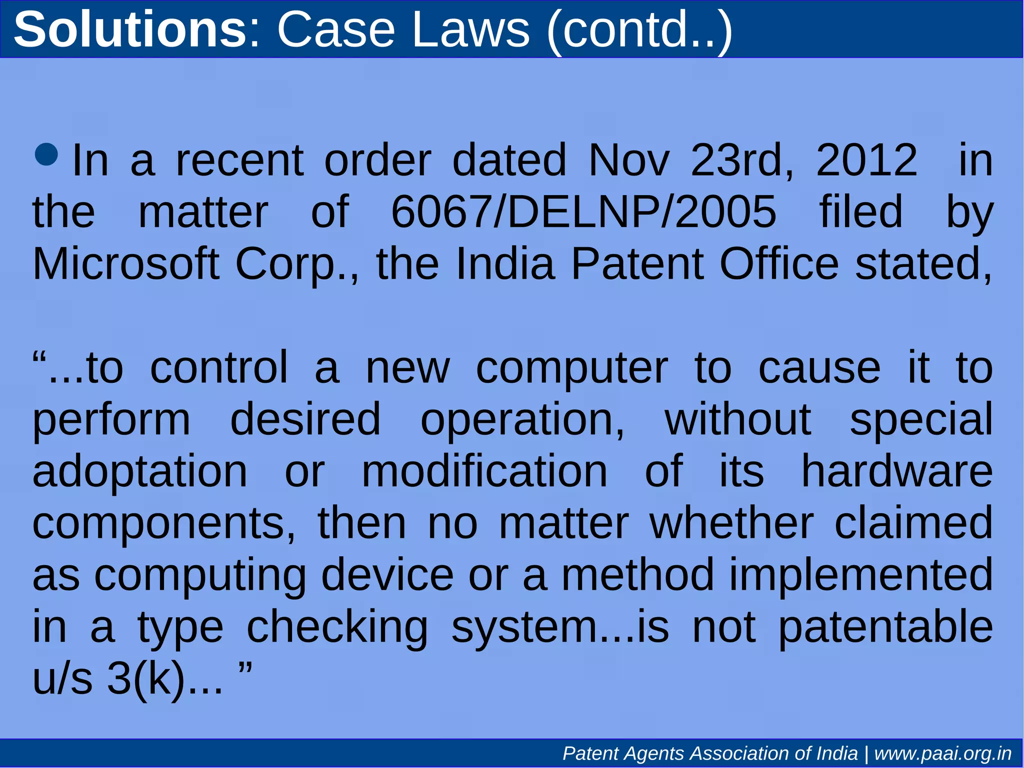 Software Patentability in India | PDF