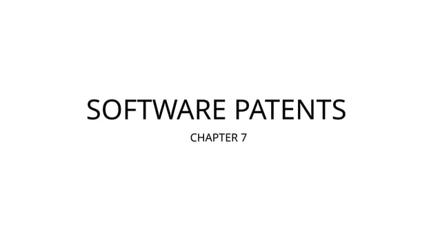 SOFTWARE PATENTS cyber law for students.pptx