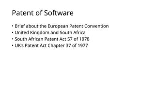 SOFTWARE PATENTS cyber law for students.pptx