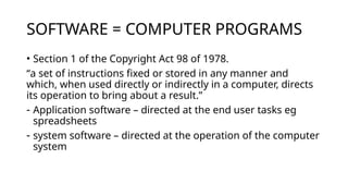 SOFTWARE PATENTS cyber law for students.pptx