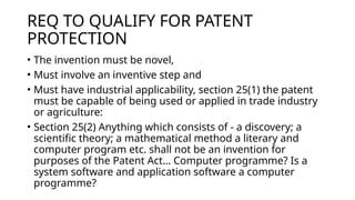 SOFTWARE PATENTS cyber law for students.pptx