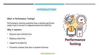 Software Performance Testing at Astarios | PPT
