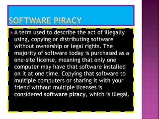 Software piracy athira | PPTX | Technology & Computing