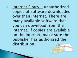 Software piracy Grade 6 | PPT