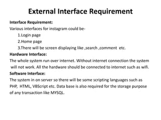 SRS Document For Instagram | PPTX
