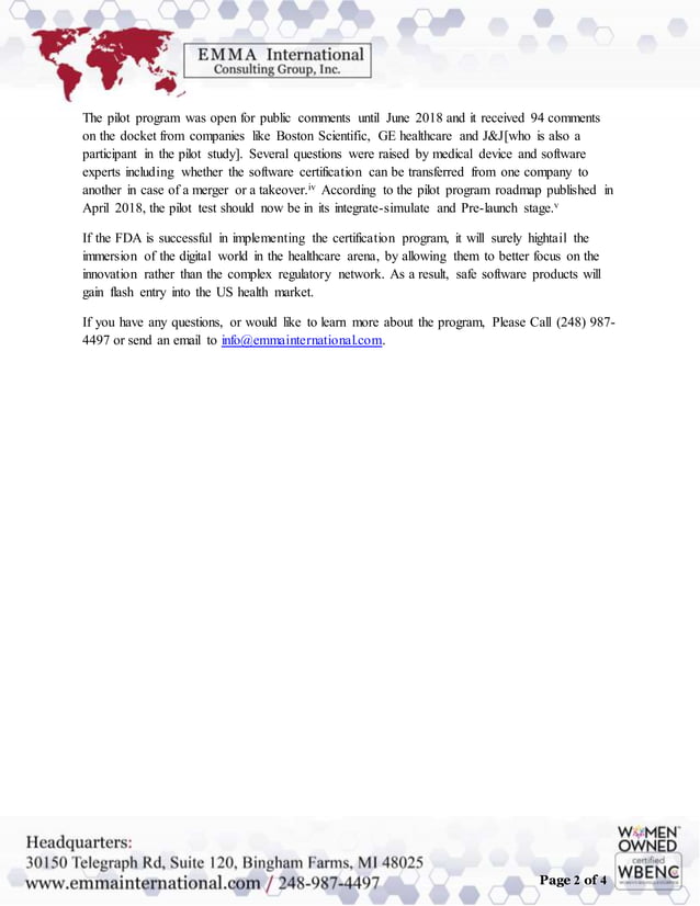 FDA’s Digital Software Pre-Certification Program | PDF