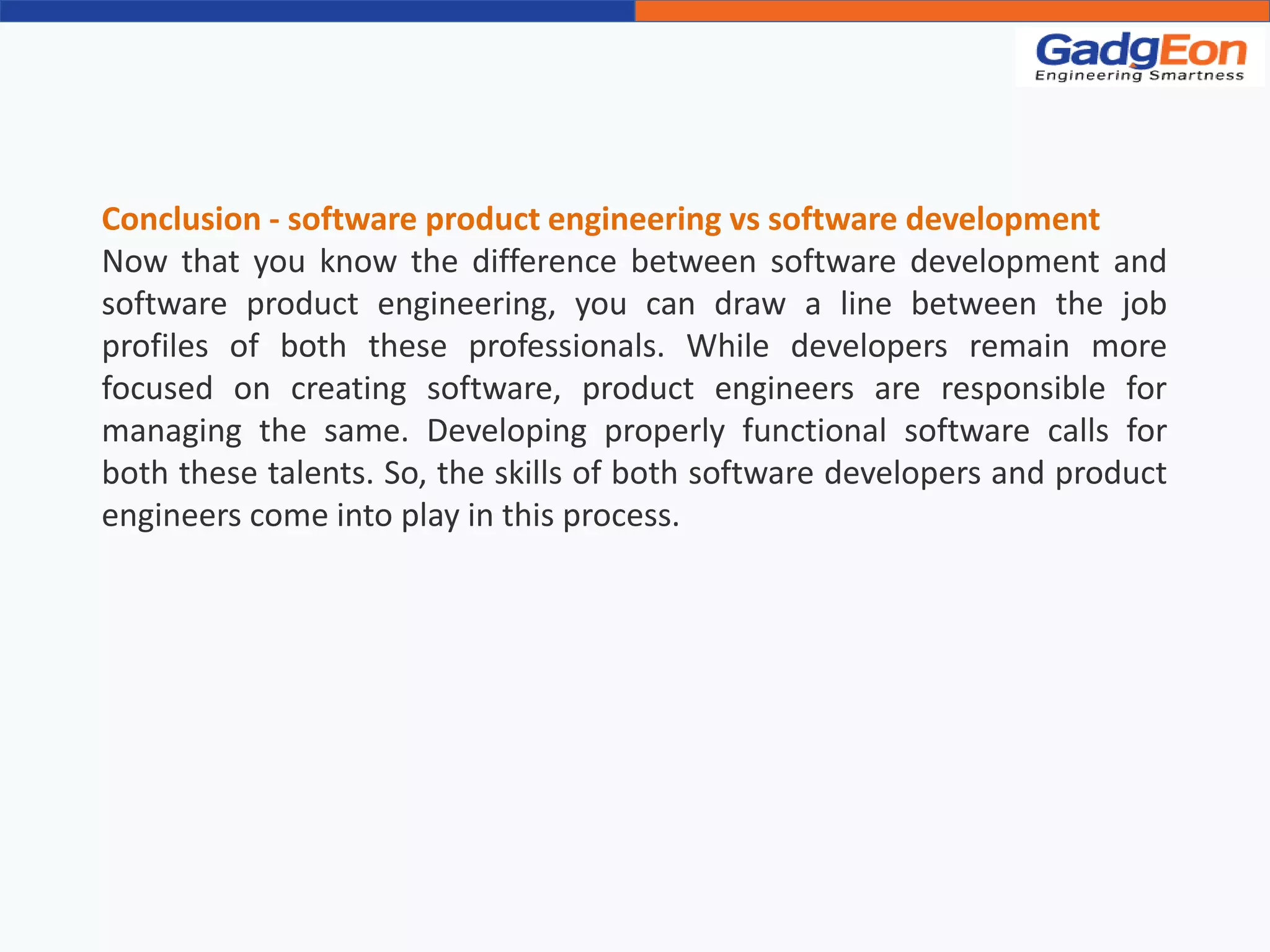 Software Product Engineering Vs Software Development | PPTX