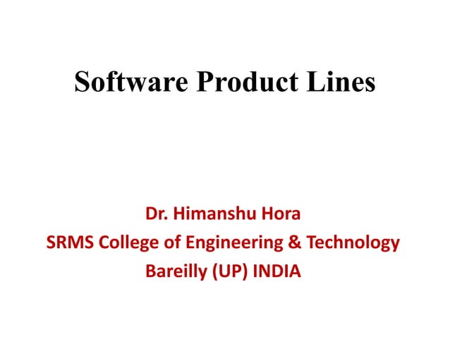 Software product line | PPTX | Business | Business and Finance