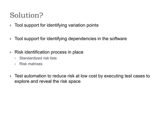 Software Product Line Testing In Practice Ppt